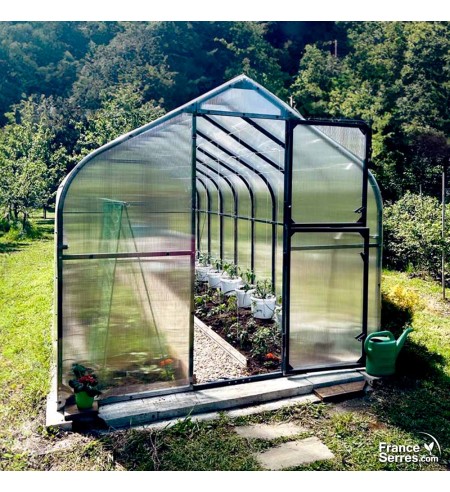 Serre polycarbonate Premium 15m² - traitée anti-UV | France Serres